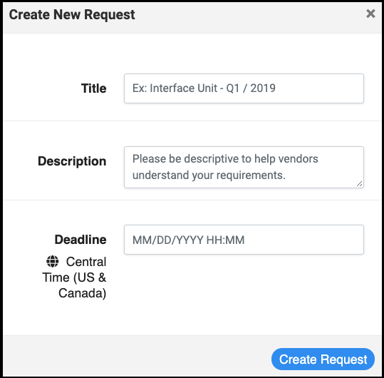 New Request – SourceDay